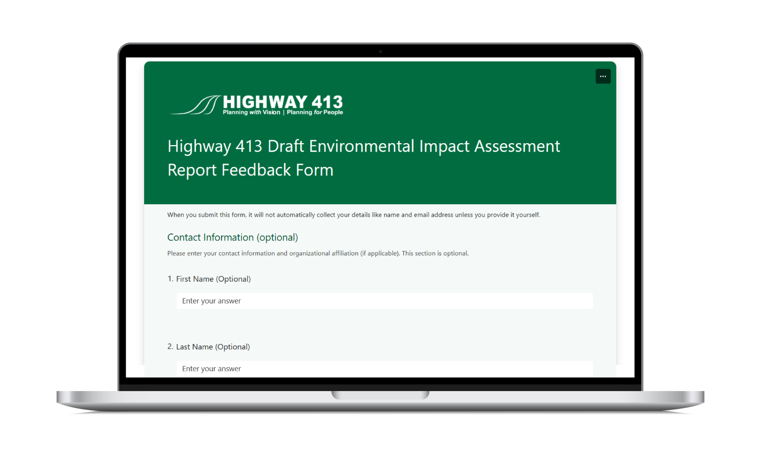 Draft Environmental Impact Assessment Report - Highway 413